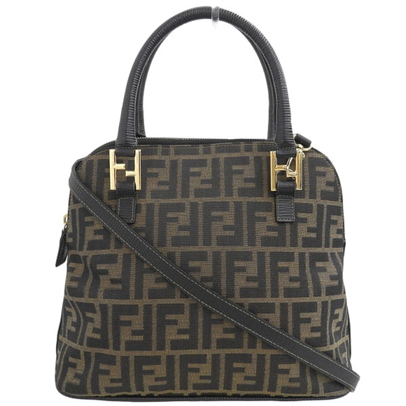 Fendi | Bags | Fendi Ff Pattern Logo Plate 2way Bag Brown | Poshmark
